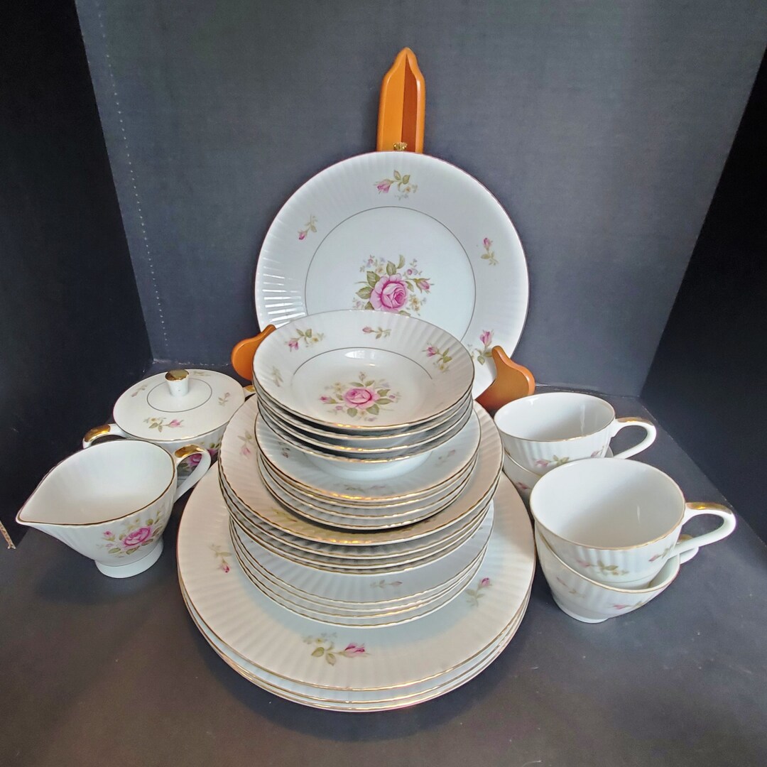 Vintage Grantcrest victorian Rose China / Service for Four / Japan - Etsy