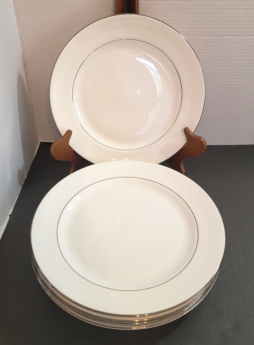 Seven 7 11-1/4 Lenox continental Dining Platinum Dinner Plates - Etsy
