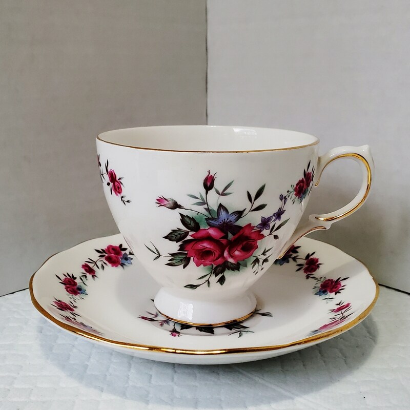 Rose Cup and Saucer - Etsy