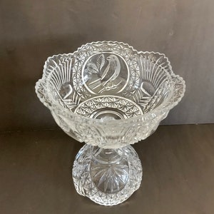 13-1/2" Hofbauer "byrdes" Collection Footed Crystal Compote / Germany ...