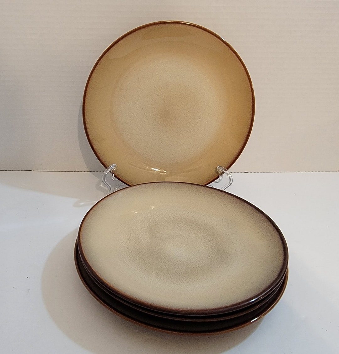 Four 4 Sango China Nova Brown & Tan Salad Plates / Japan - Etsy