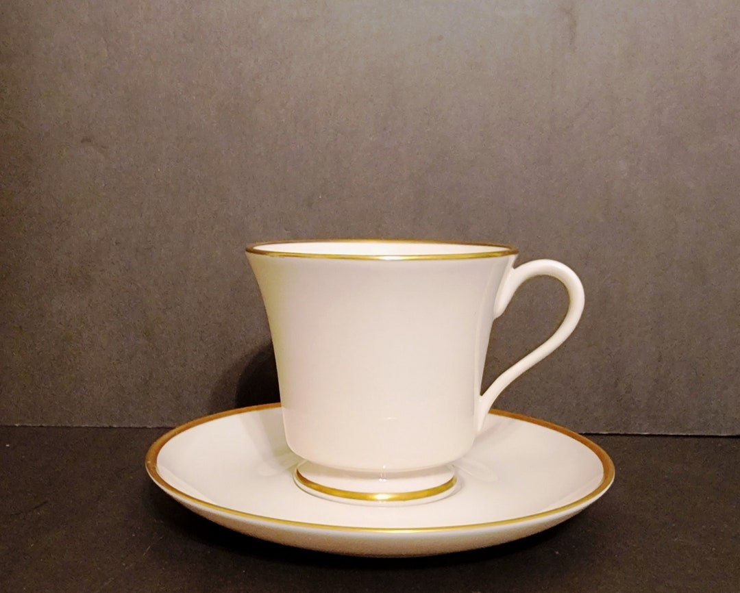 Eight (8) Gorham "gold" (rim) Cup and Saucer Sets / Plus Two (2) Extra ...