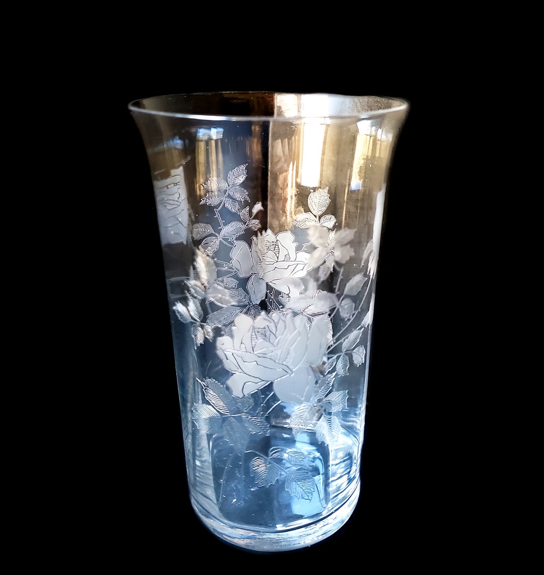 Seven (7) Tiffin Glass "roses" Flat Paneled Tumblers / RARE PATTERN - Etsy
