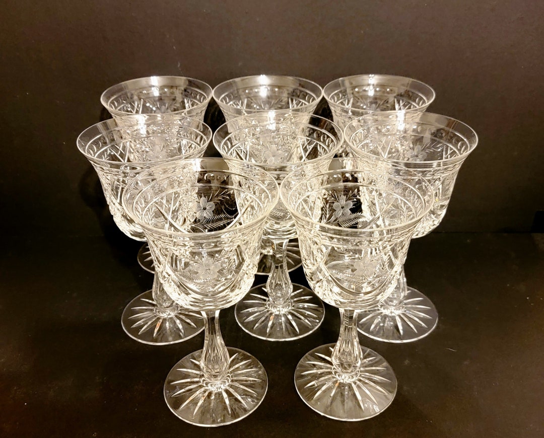 Eight 8 7 Seneca Crystal Water Glasses / Cut 1194 - Etsy