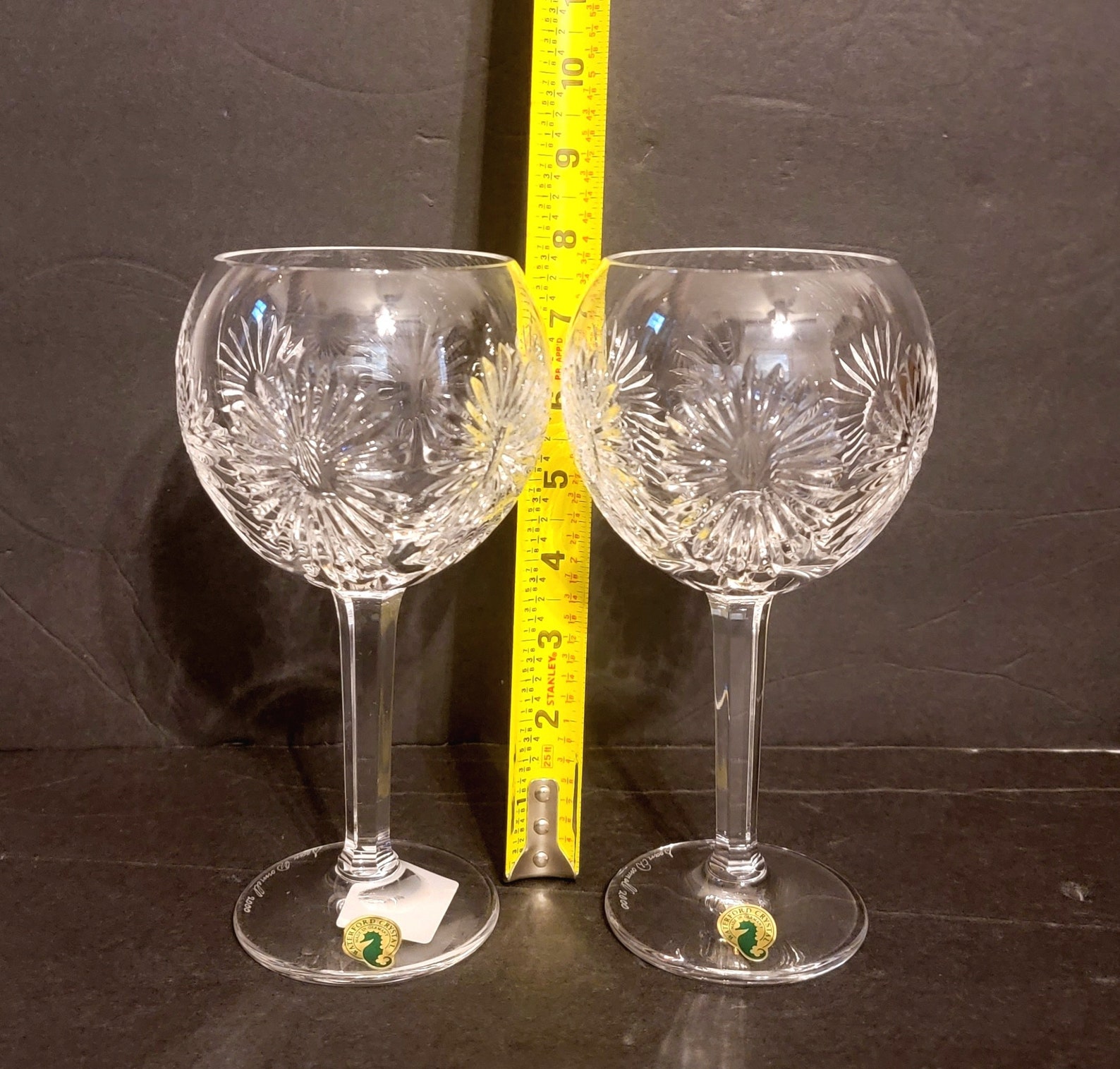 Waterford Millennium "health" Balloon Goblets (pair) / Signed Sean O ...