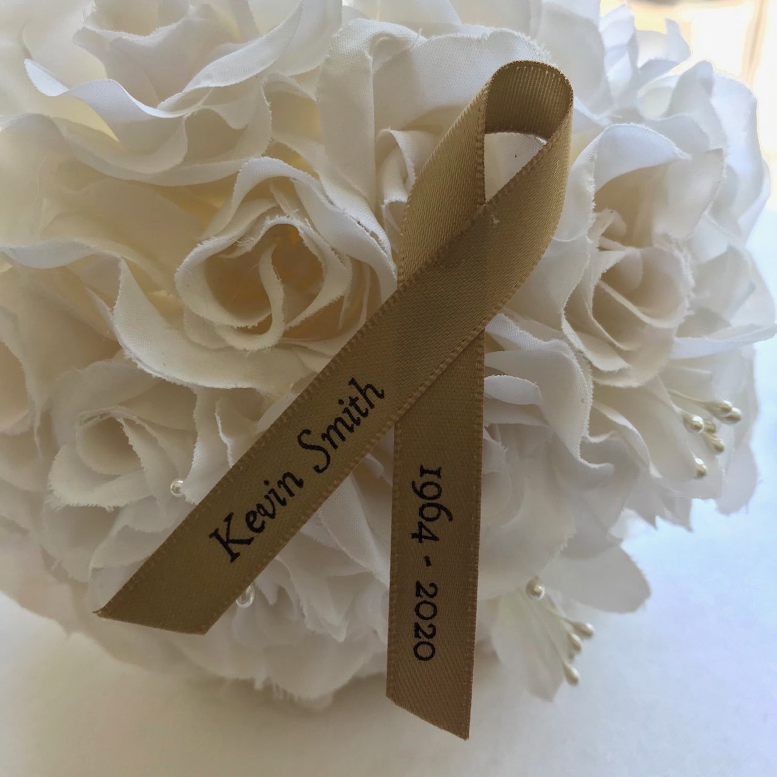25 Personalized Memorial Ribbons-made in USA - Etsy
