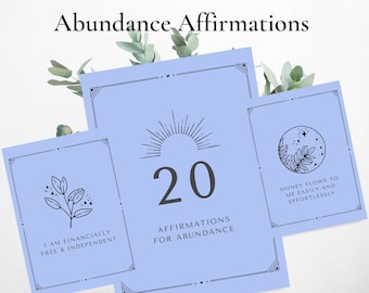 20 Abundance Affirmation Cards Printable Affirmations - Etsy