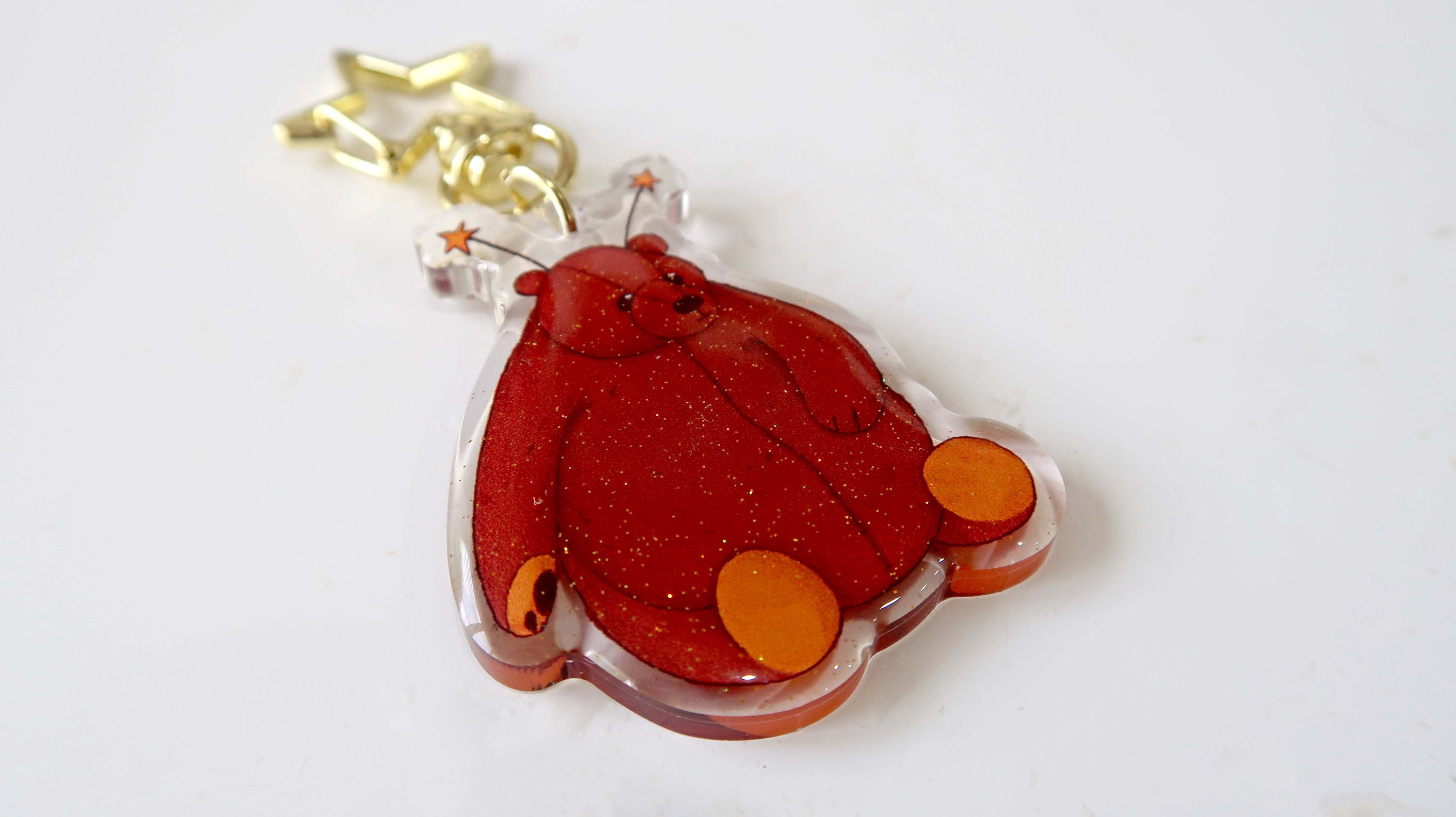 Djungelskog Glitter Keychain, Acrylic Keyring, IKEA Bear Meme, Kawaii ...