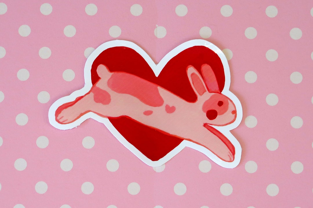 Bunny Love Sticker, Rabbit Gifts, Cute, Romance, Valentines Day Gift ...