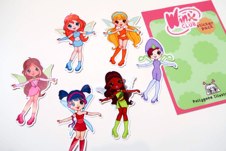 Winx Club Sticker Set: Magical Girl Stickers - Bloom, Stella, Flora ...
