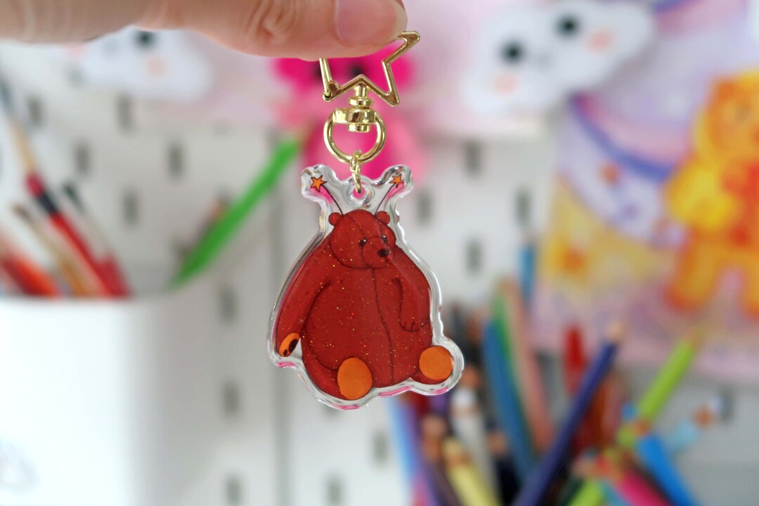 Djungelskog Glitter Keychain Acrylic Keyring IKEA Bear Meme - Etsy UK