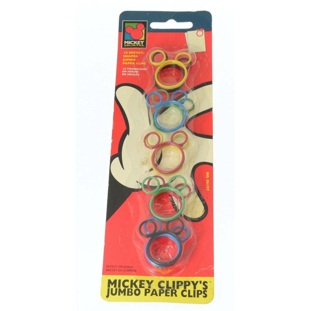 Vintage Never Opened Walt Disney Mickey Clippy's Jumbo Clips Mickey ...