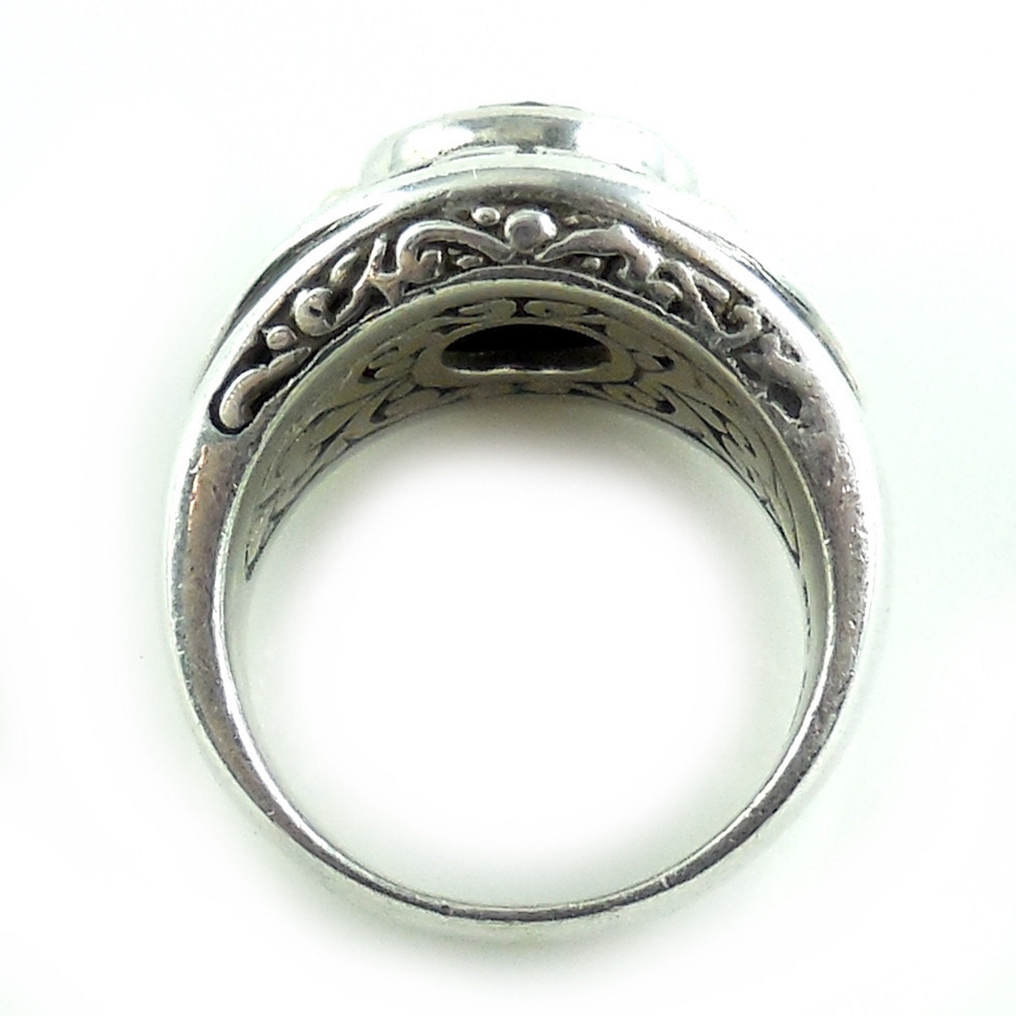 BJC Samuel B Sterling Silver 18K Gold Topaz Ring - Bali Designer, Size ...
