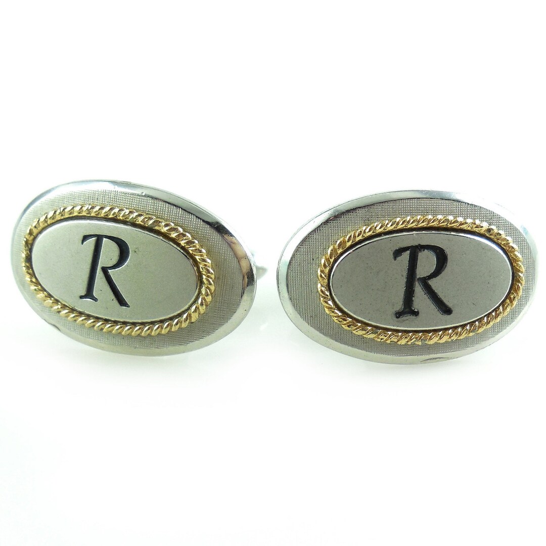 Vintage Swank Letter R Monogram Mens Swivel Cufflinks Name Richard ...