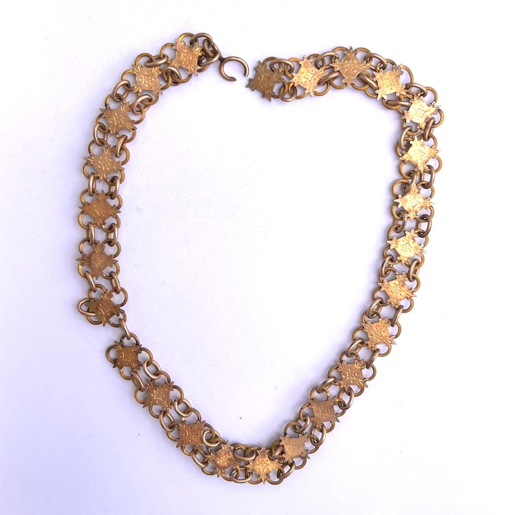Antique Victorian Book Chain Necklace Gold Filled 14.25 Restore Repair ...