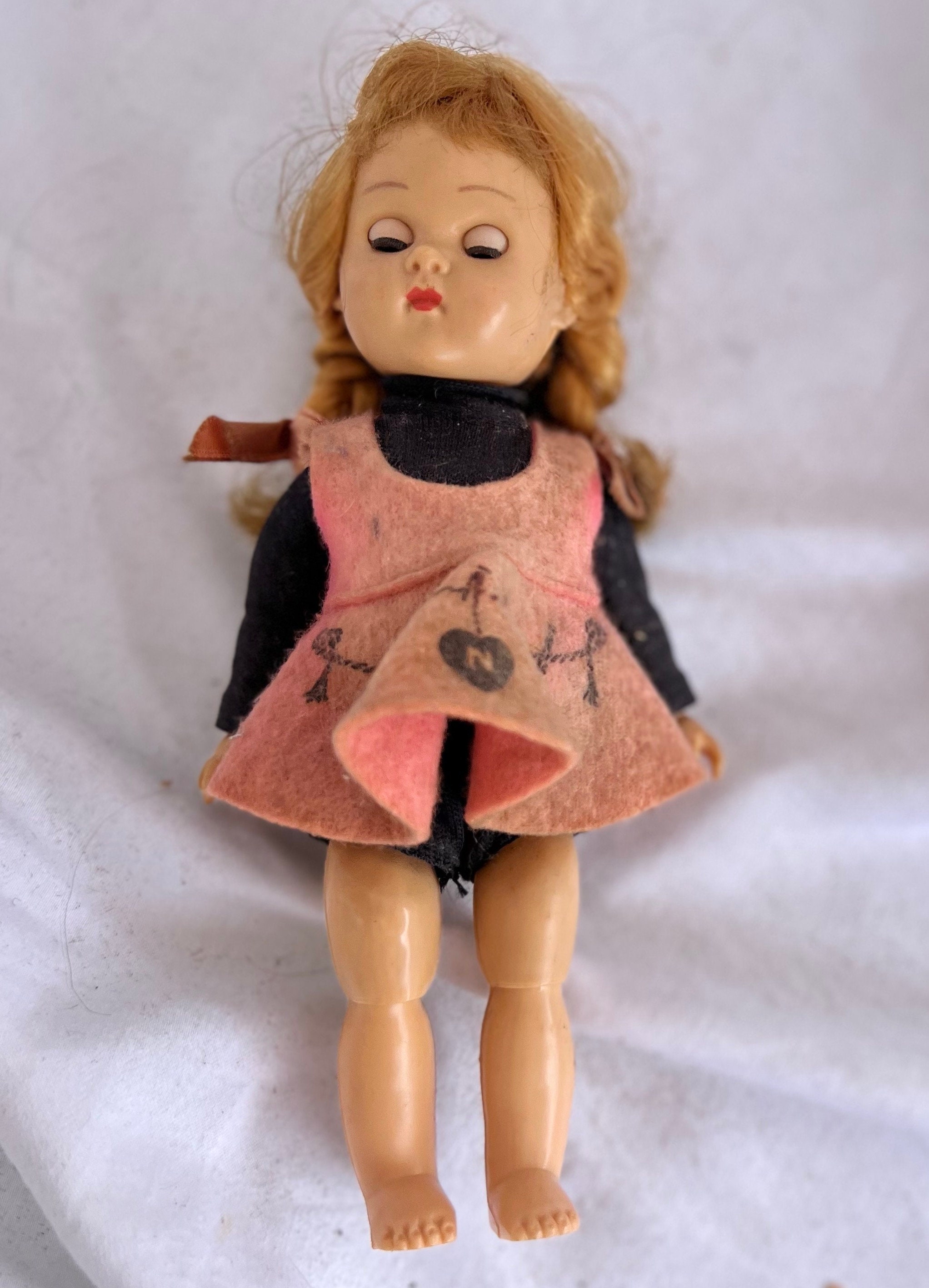 Vintage 1960s Vogue Ginny BKW Doll Pink Felt Ginny Logo Outfit Original ...
