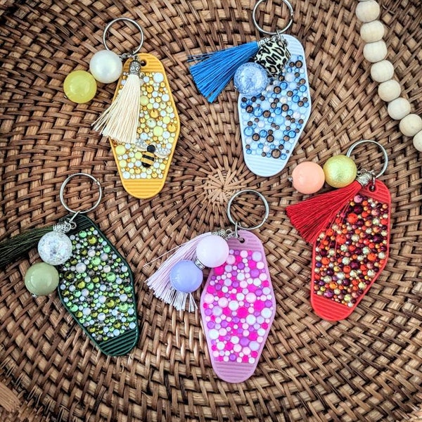 Rhinestone Keychain - Etsy