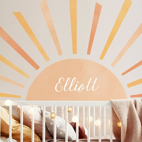 Pink Big Rising Sun Wall Decal Plastic-free Wall Sticker | Etsy