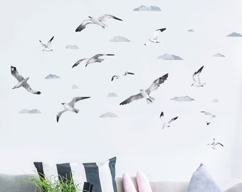Bird Wall Decals Set of 8 Flying Bird Wall Decal Birds - Etsy