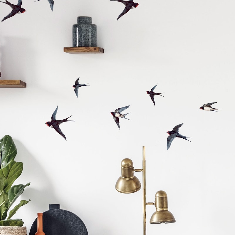 Watercolour Swallows Decals - Etsy