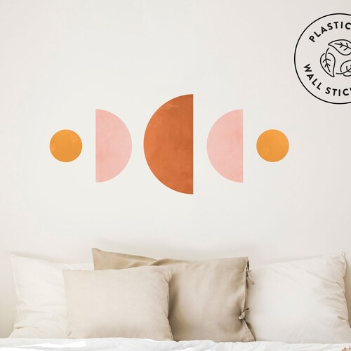 Moon Phases Abstract Wall Decals Plastic-free Wall Sticker | Etsy