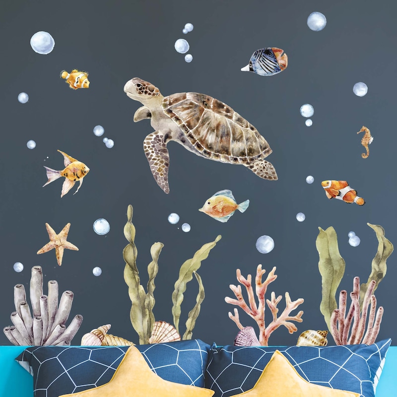 Sea Turtle Wall Mural - Etsy