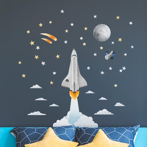 Rocket Wall Decal - Etsy UK