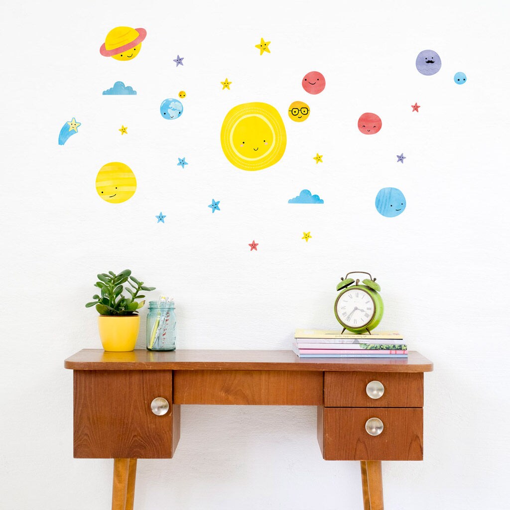 Solar System Wall Decals Big Bang / Plastic-Free Decal / | Etsy