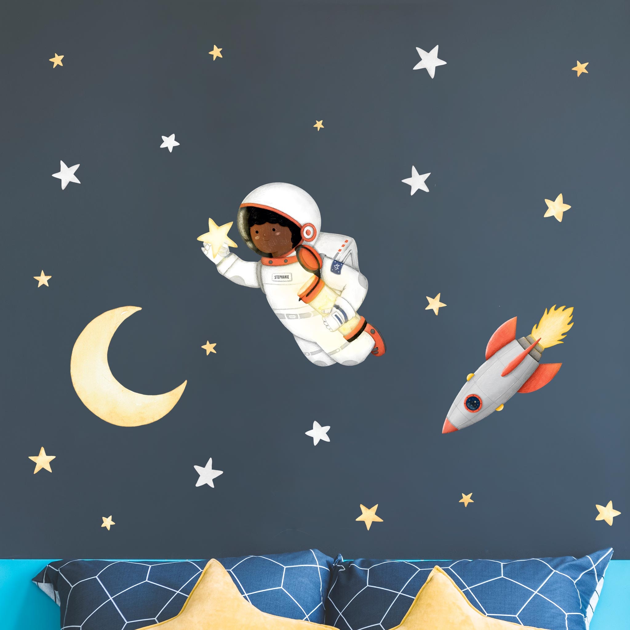 Personalised Astronaut Wall Decal Plastic-free Wall Stickers | Etsy