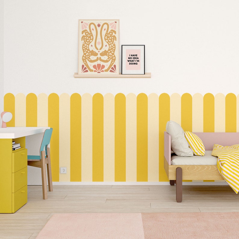 Striped Scallop Peel & Stick Wallpaper, Plastic-free and Easy to Use ...