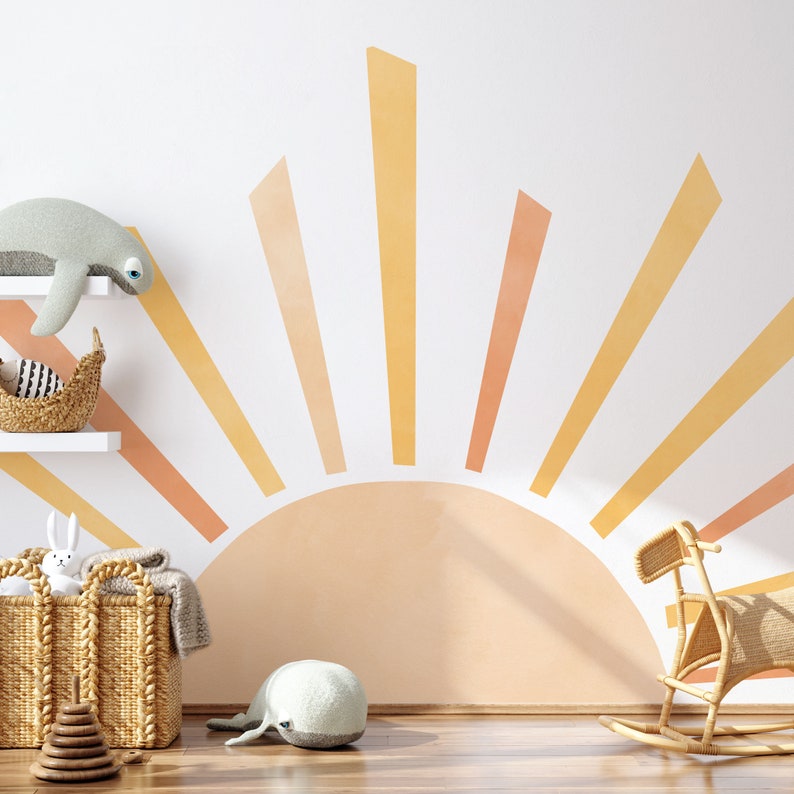 Pink Big Rising Sun Wall Decal Plastic-free Wall Sticker | Etsy