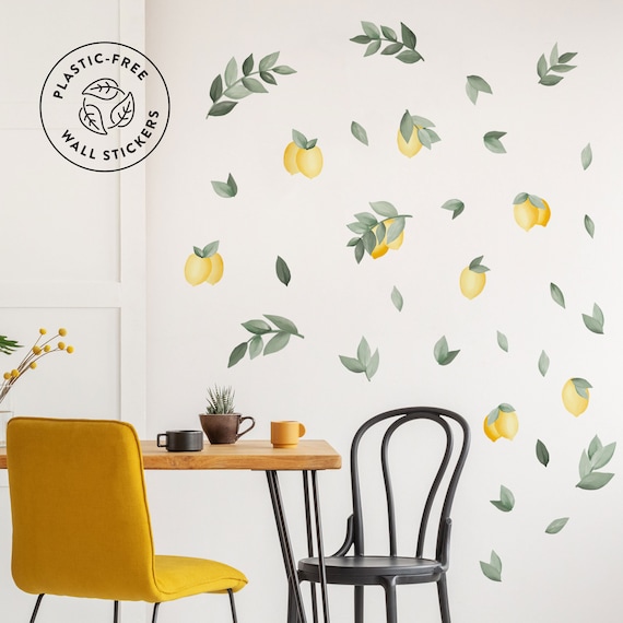 Lemon Wall Decals Plastic-free Wall Stickers | Etsy