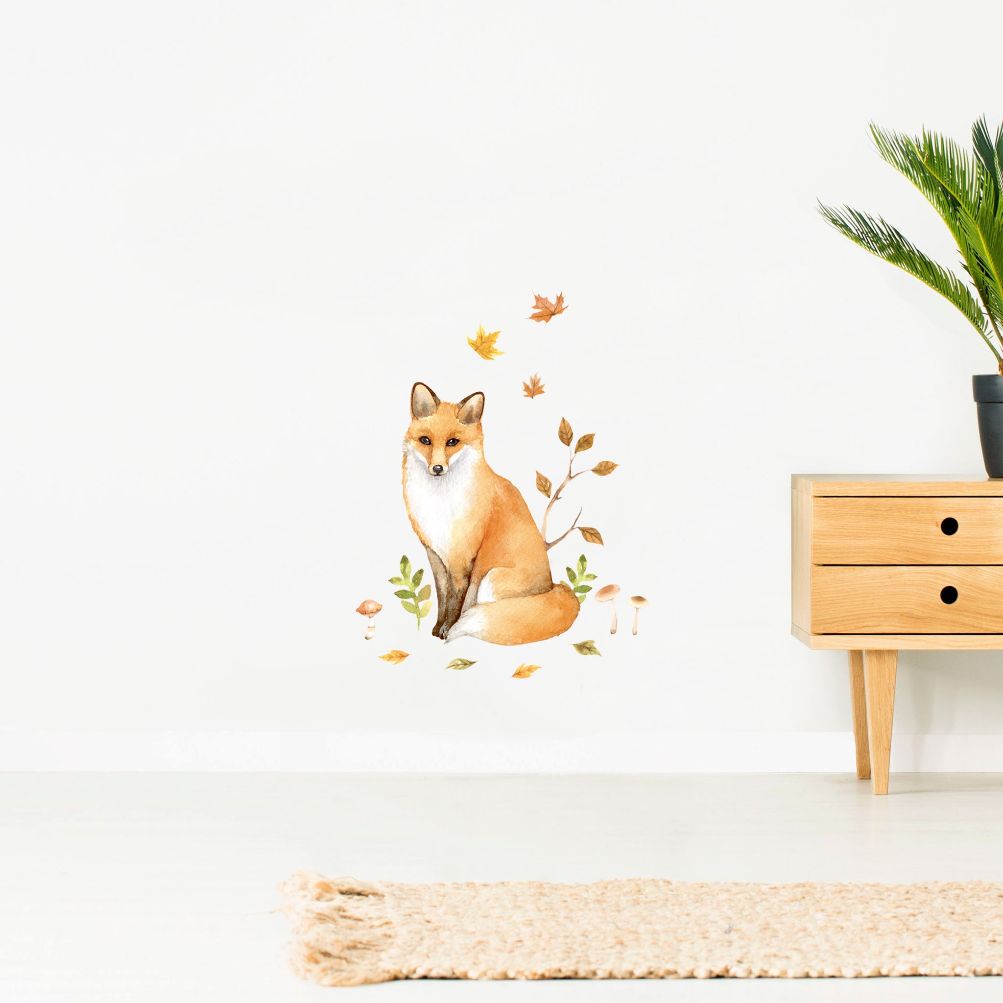Fox Wall Decal, Plastic-free Forest Friends Kids Room Wall Stickers - Etsy