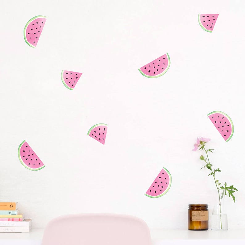 Pink Watermelon Wall Decals Eco-friendly Fruit Wall Decals - Etsy
