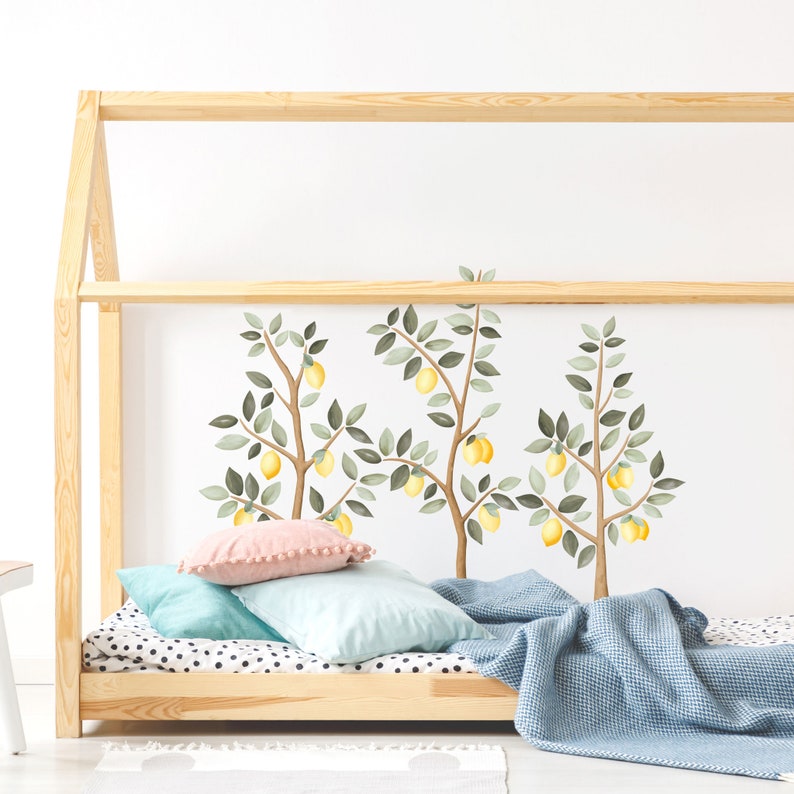 Small Lemon Trees Wall Decals With Leaves Plastic-free Wall - Etsy