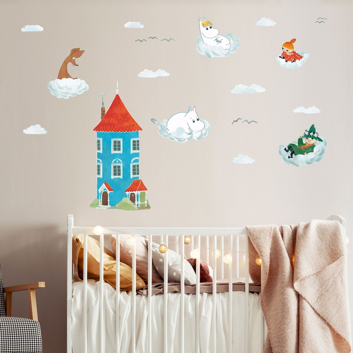 Small Moomin House With Clouds Wall Decals Plastic-free - Etsy