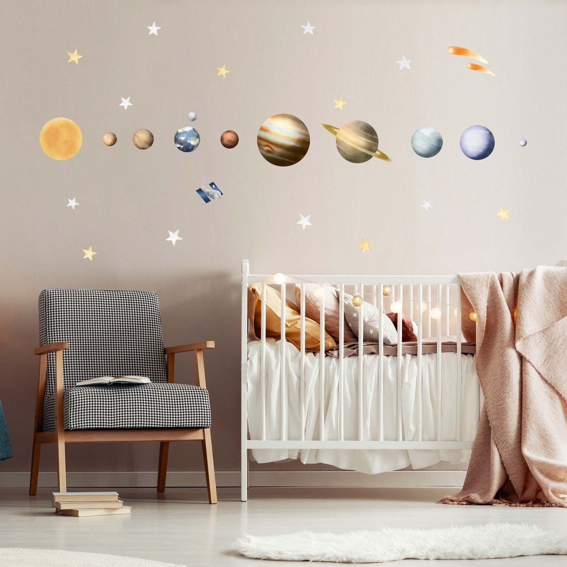 Solar System Planets Watercolour Wall Decals Plastic-free - Etsy