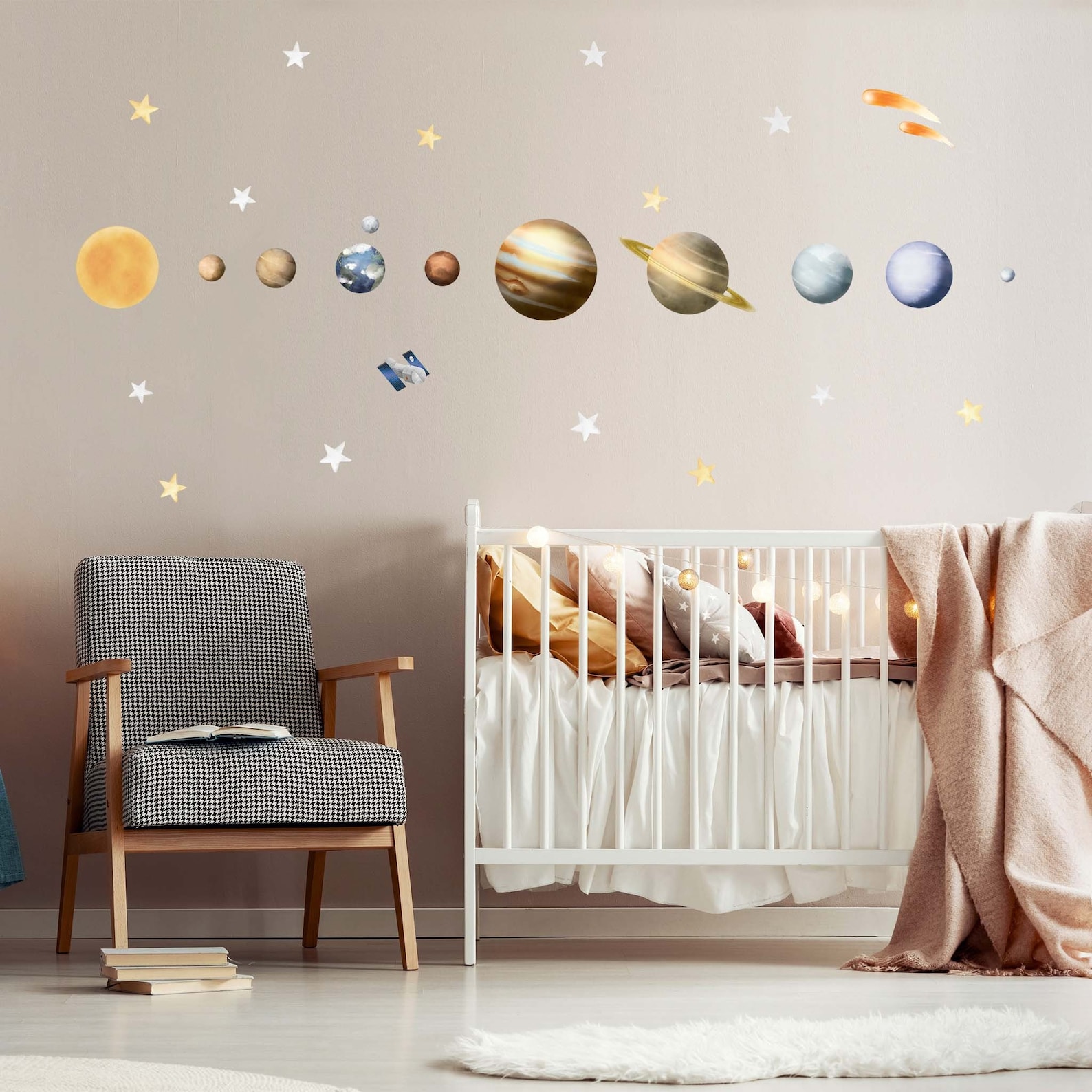 Solar System Planets Watercolour Wall Decals Plastic-free Wall Stickers ...