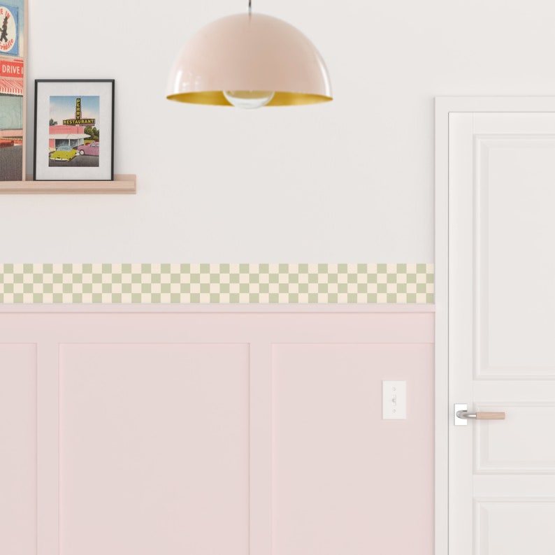 Checkerboard Wallpaper Border, Peel & Stick Wallpaper Edge - Etsy