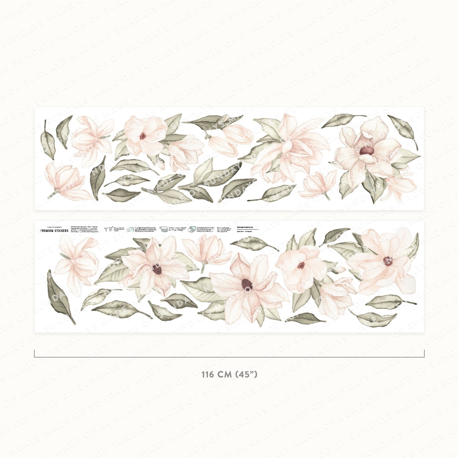 Magnolia Flowers & Leaves Wall Decals, Plastic-free Wall Stickers - Etsy
