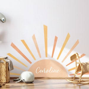 Personalized Small Rising Sun Wall Decal, Plastic-free Wall Sticker - Etsy