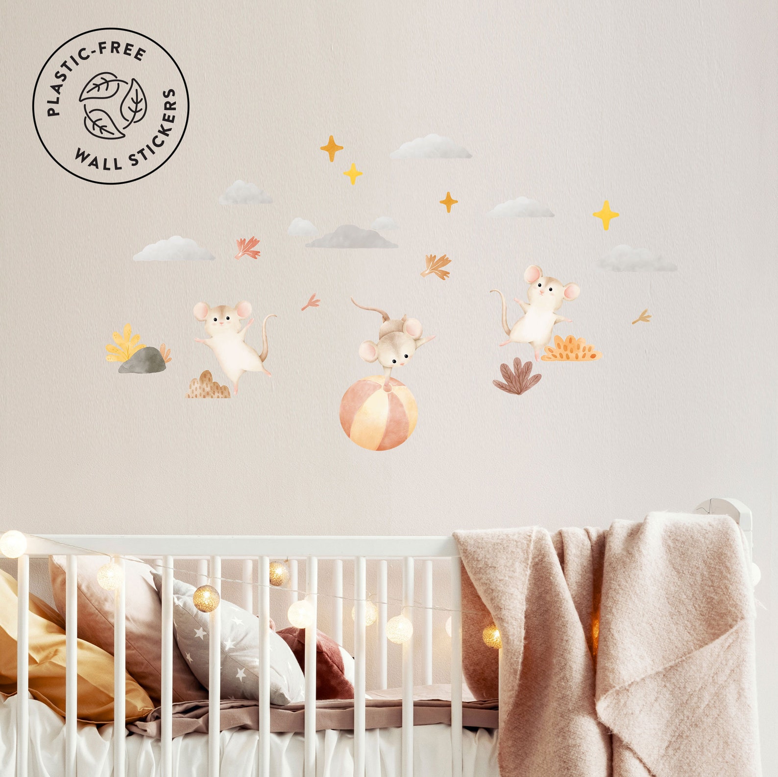 Circus Mice Wall Decals Plastic-free Kids Room Mouse Wall - Etsy