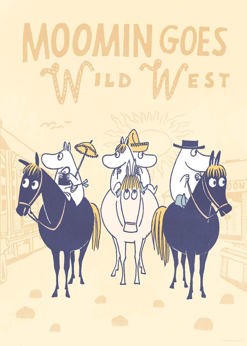 Moomin Goes Wild West, Moomin Comics Poster - Etsy