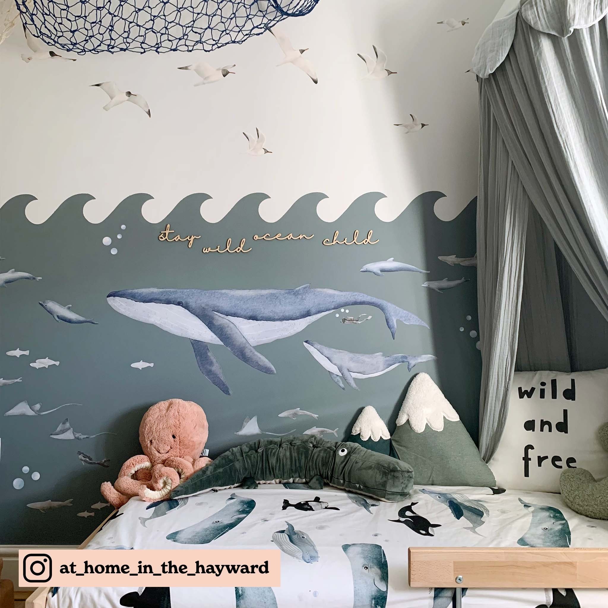 Deep Sea Whales and Diver Wall Decals, Plastic-free Wall Stickers - Etsy