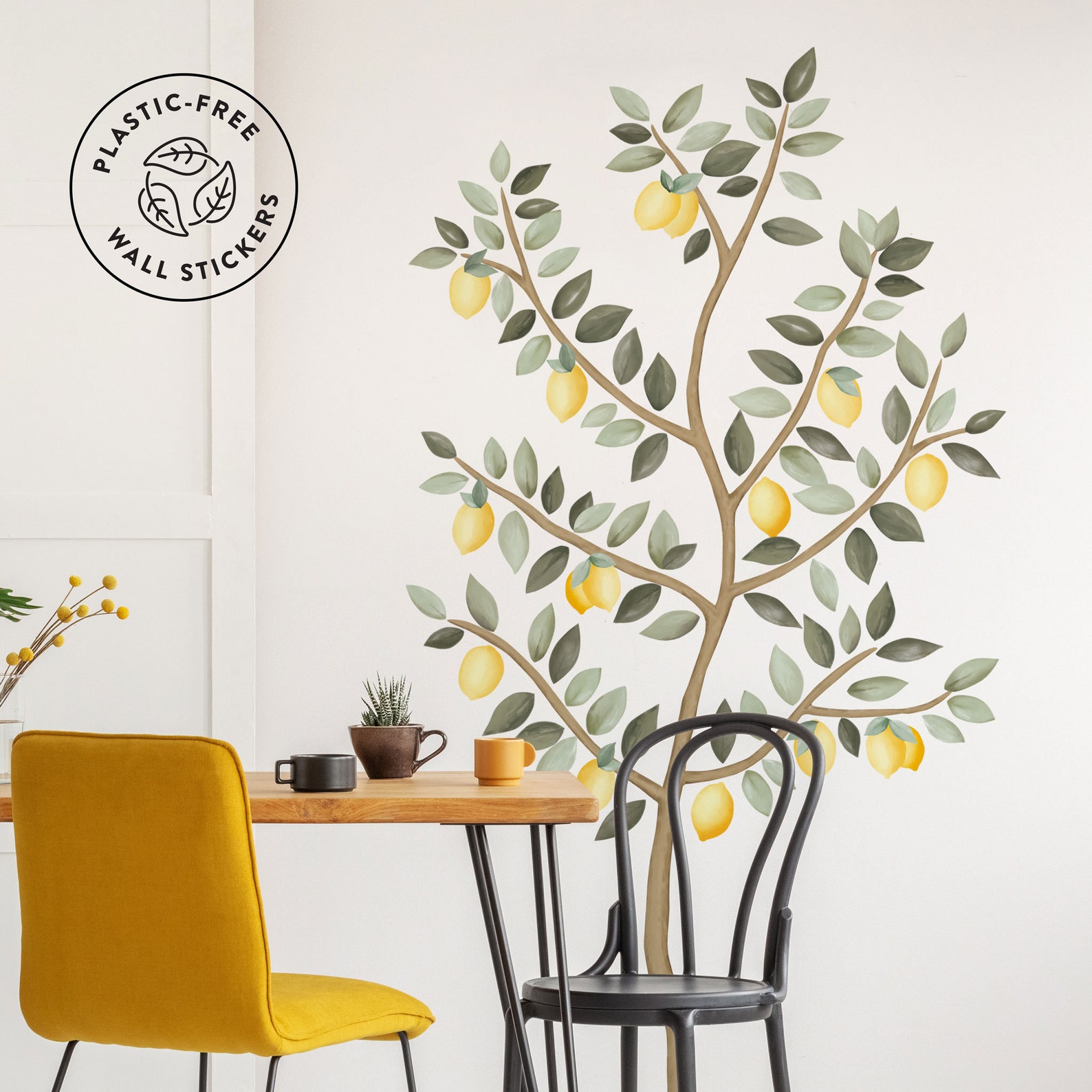 Big Lemon Tree Wall Decals With Leaves Plastic-free Wall - Etsy