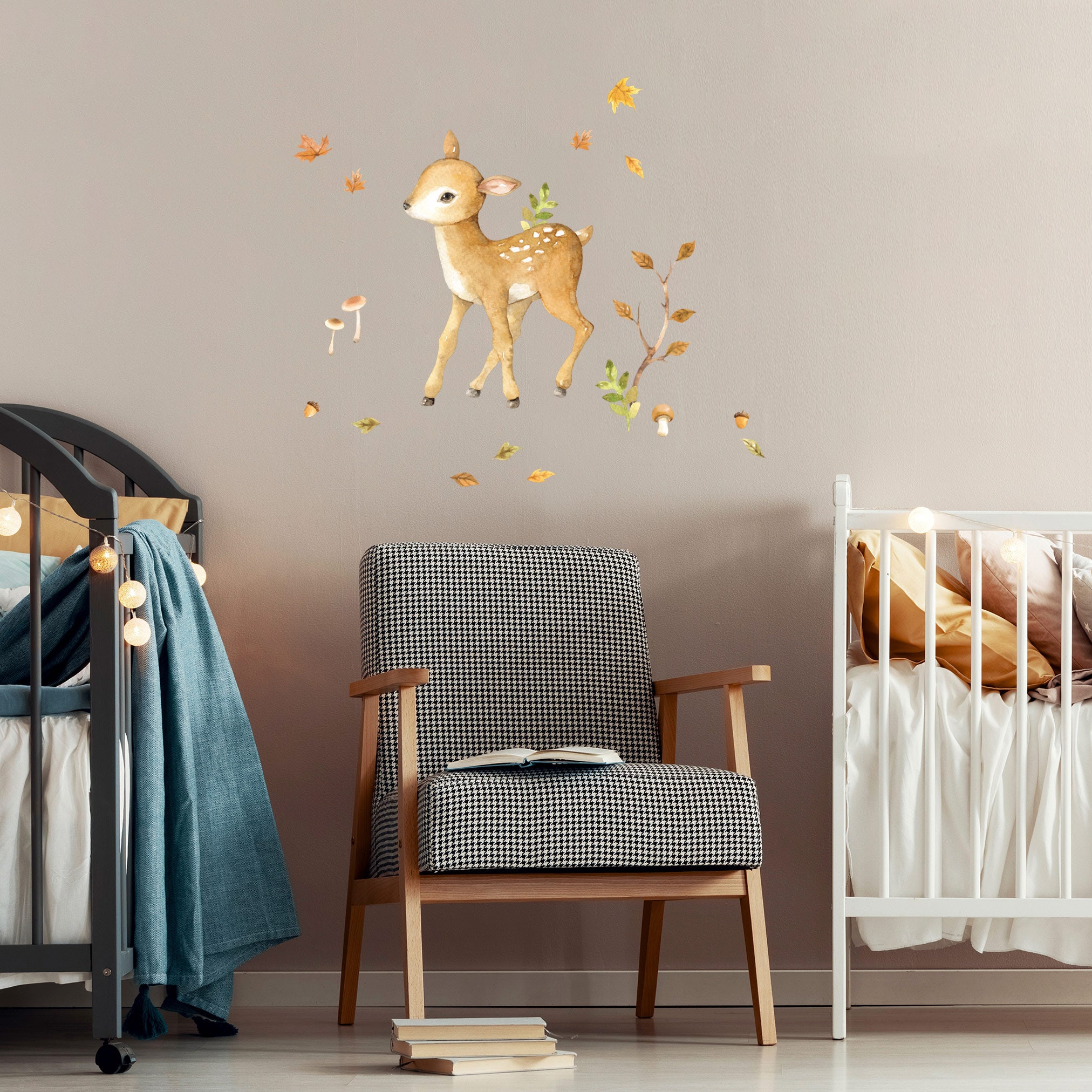 Baby Deer Wall Decal Plastic-Free Forest Friends kids room | Etsy