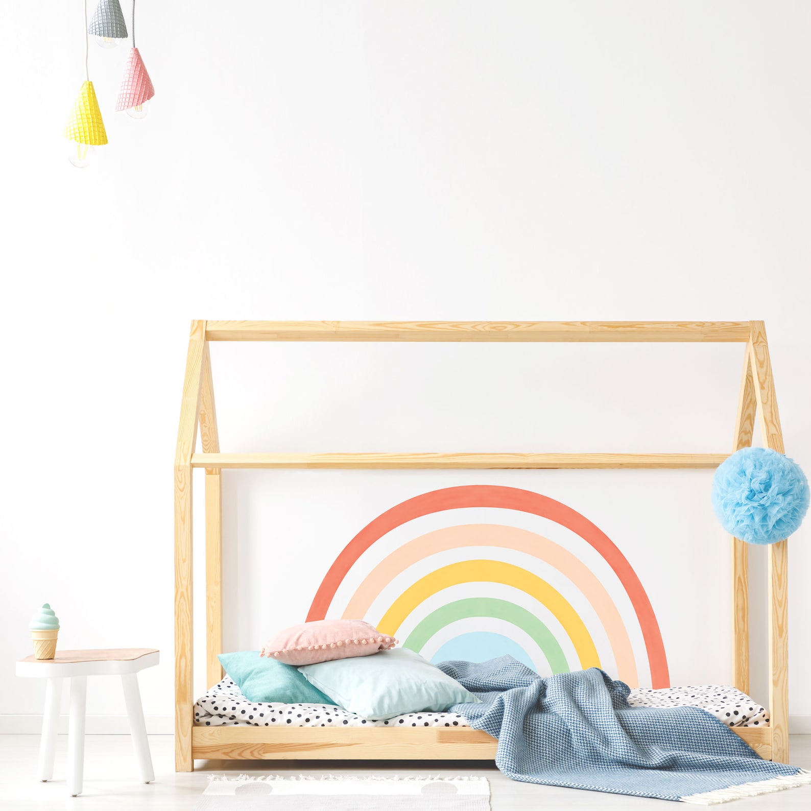 Mural Colorful Rainbow Wall Sticker Plastic-free Wall Sticker | Etsy