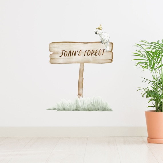 Jungle Sign Personalised Wall Decal Plastic-free Kids Room | Etsy