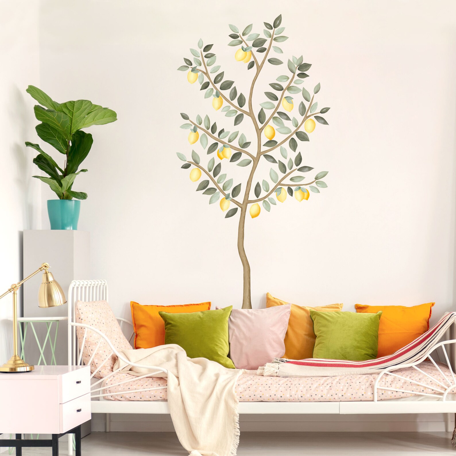 Big Lemon Tree Wall Decals With Leaves Plastic-free Wall - Etsy