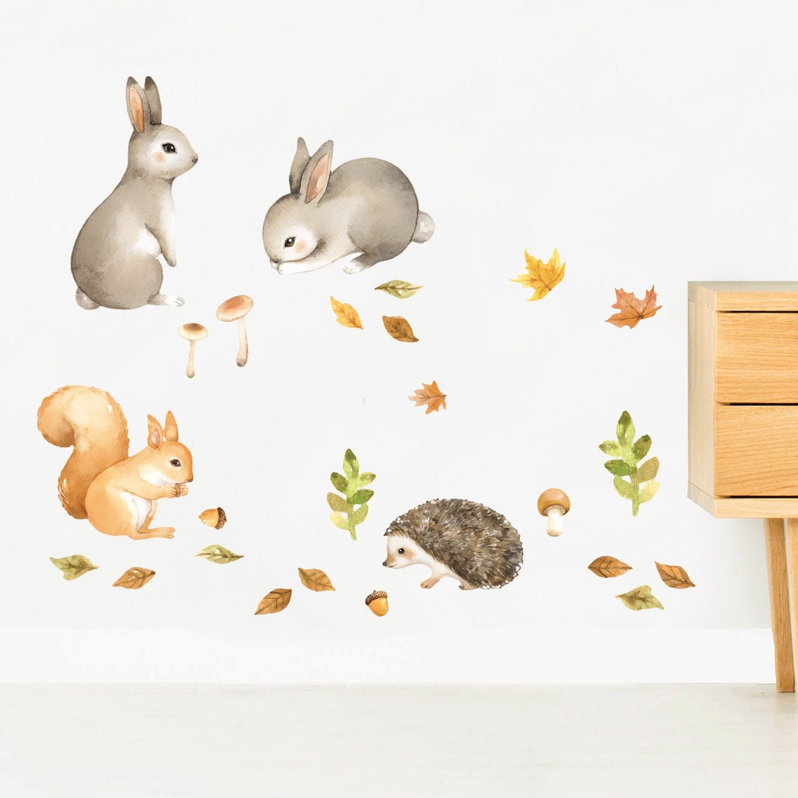 Small Forest Animals Wall Decals Plastic-free Forest Friends | Etsy